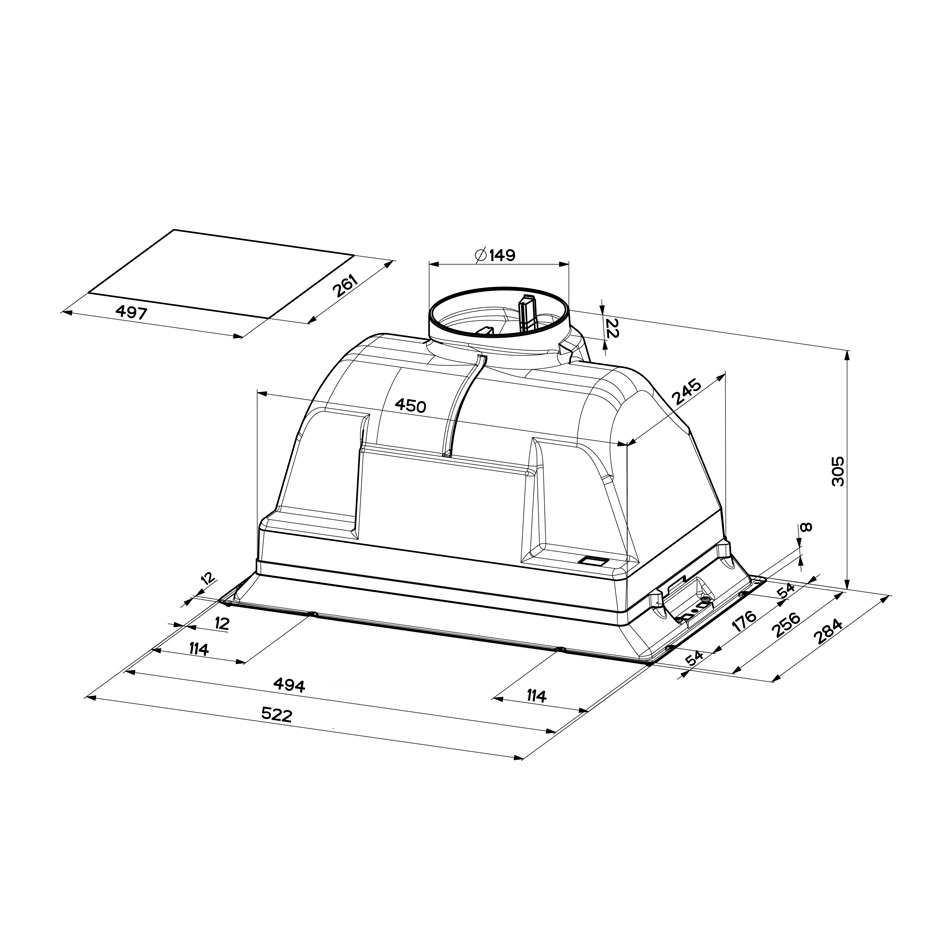 Faber ugradni aspirator INCA PLUS X HCS , Inelektronik